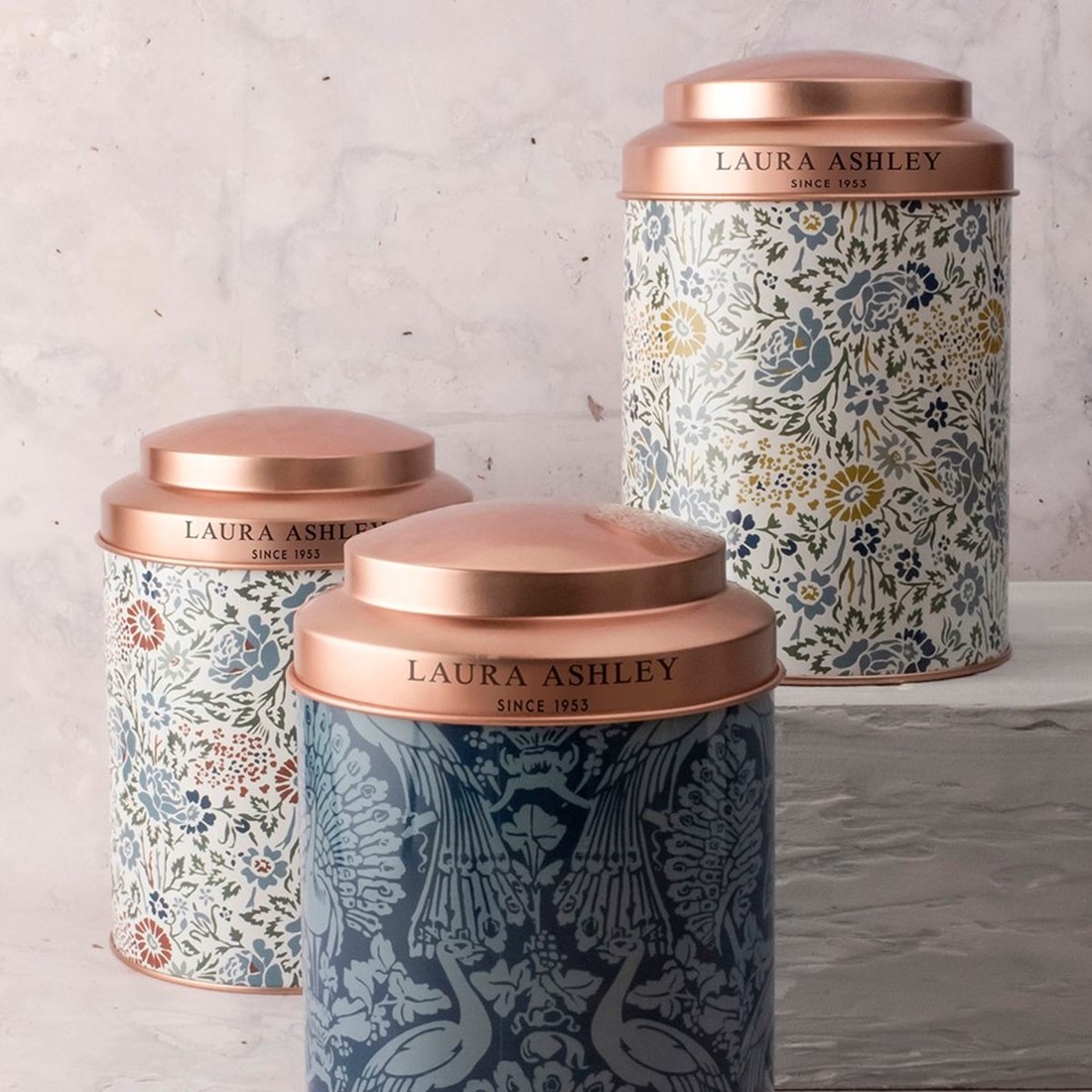 Laura Ashley Tea Collectables set van 2 blikken 12x18 cm