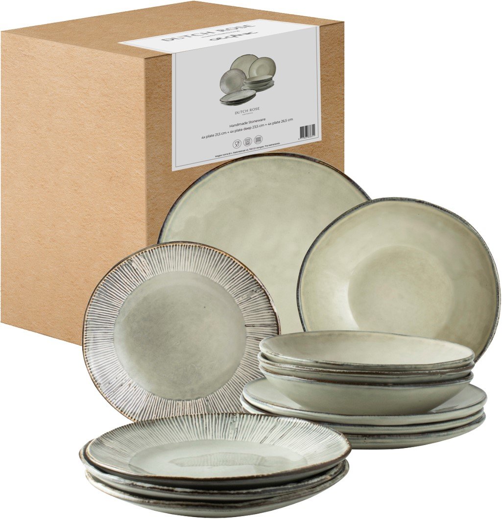 Dutch Rose Giftset 12 Delig Servies Creme